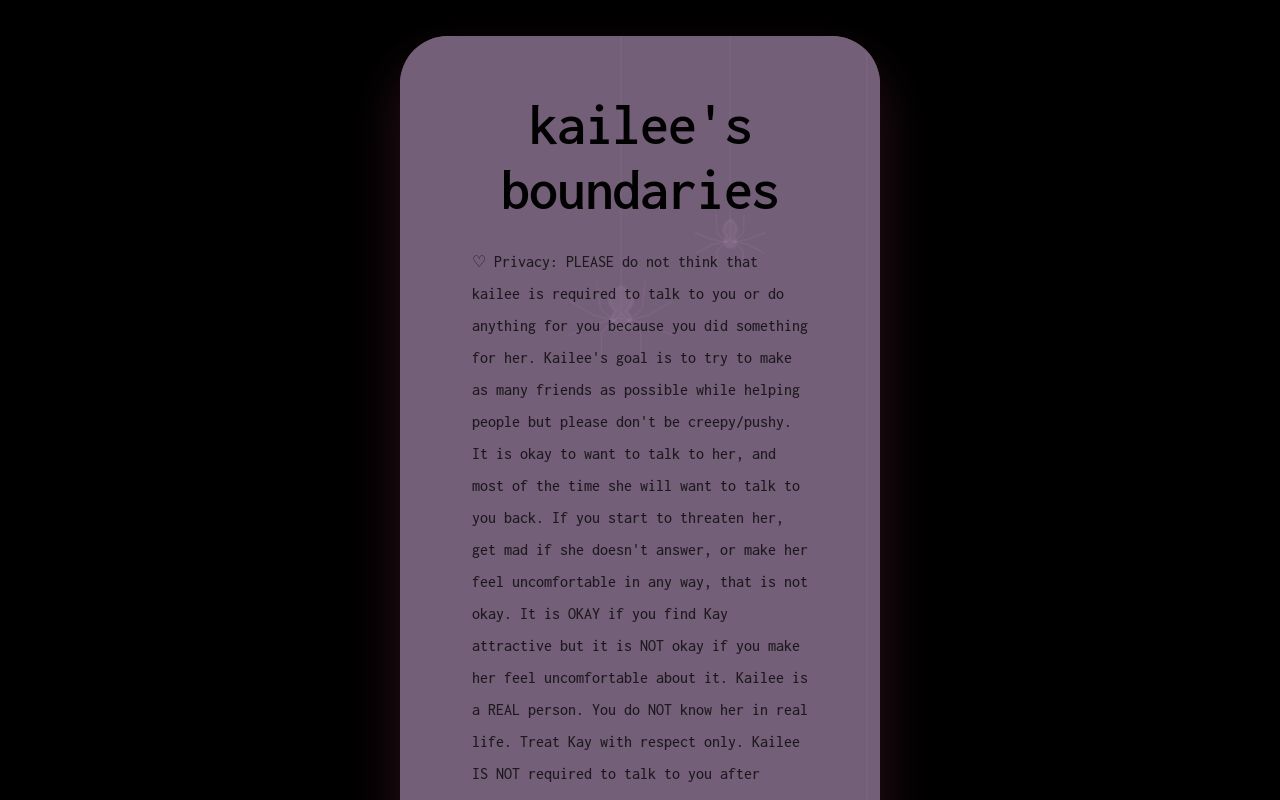 kailee's boundaries